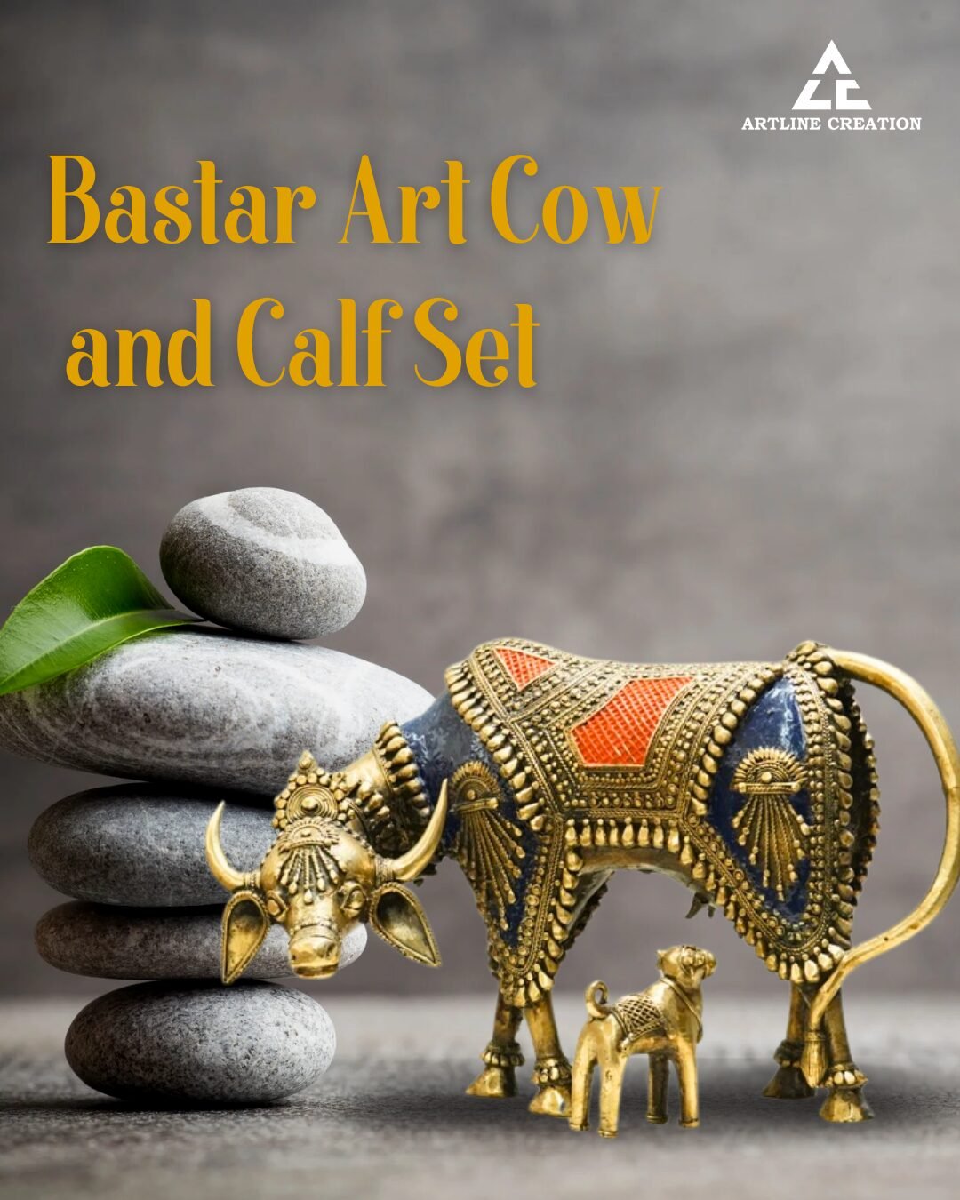 Bastar Art Cow and Calf Set - Artline Creation